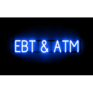 ATM Sign for Store Window, LED Illuminated Sign with Hanging Chain ...