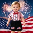 Boys Independence Day Striped Star Print Romper Shirt And Pattern ...