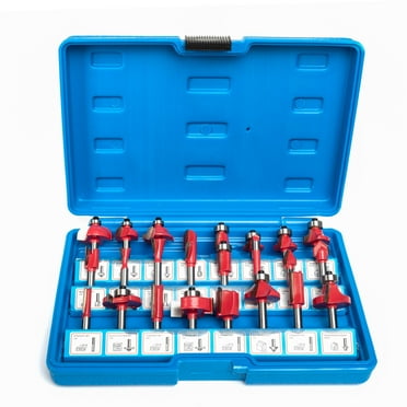 35 Piece Carbide 1/2" Shank Router Bit Set with Aluminum Carrying Case ...