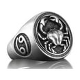 Cancer Zodiac Sign Mens Ring in Silver, Zodiac Pinky Signet Ring in ...