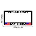 Black Metal License Plate Frame for Car, Patriotic America Flag Design ...
