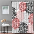 Black Gray Red Pink Sunflower Shower Curtain Set with Hooks, Abstract ...