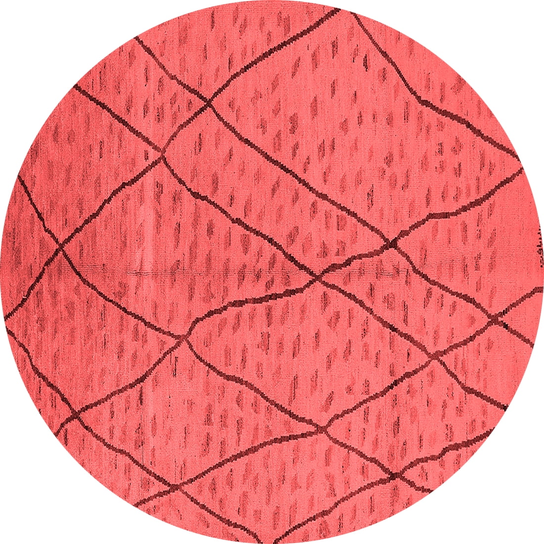 Ahgly Company Indoor Round Solid Red Modern Area Rugs, 8' Round ...