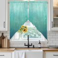 Aqua Teal Mosaic Swag Curtain Valance for Window 2 Panels Minimalist ...
