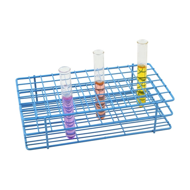 Blue Epoxy Coated Steel Wire Test Tube Rack, 72 Holes, Outer Diameter ...