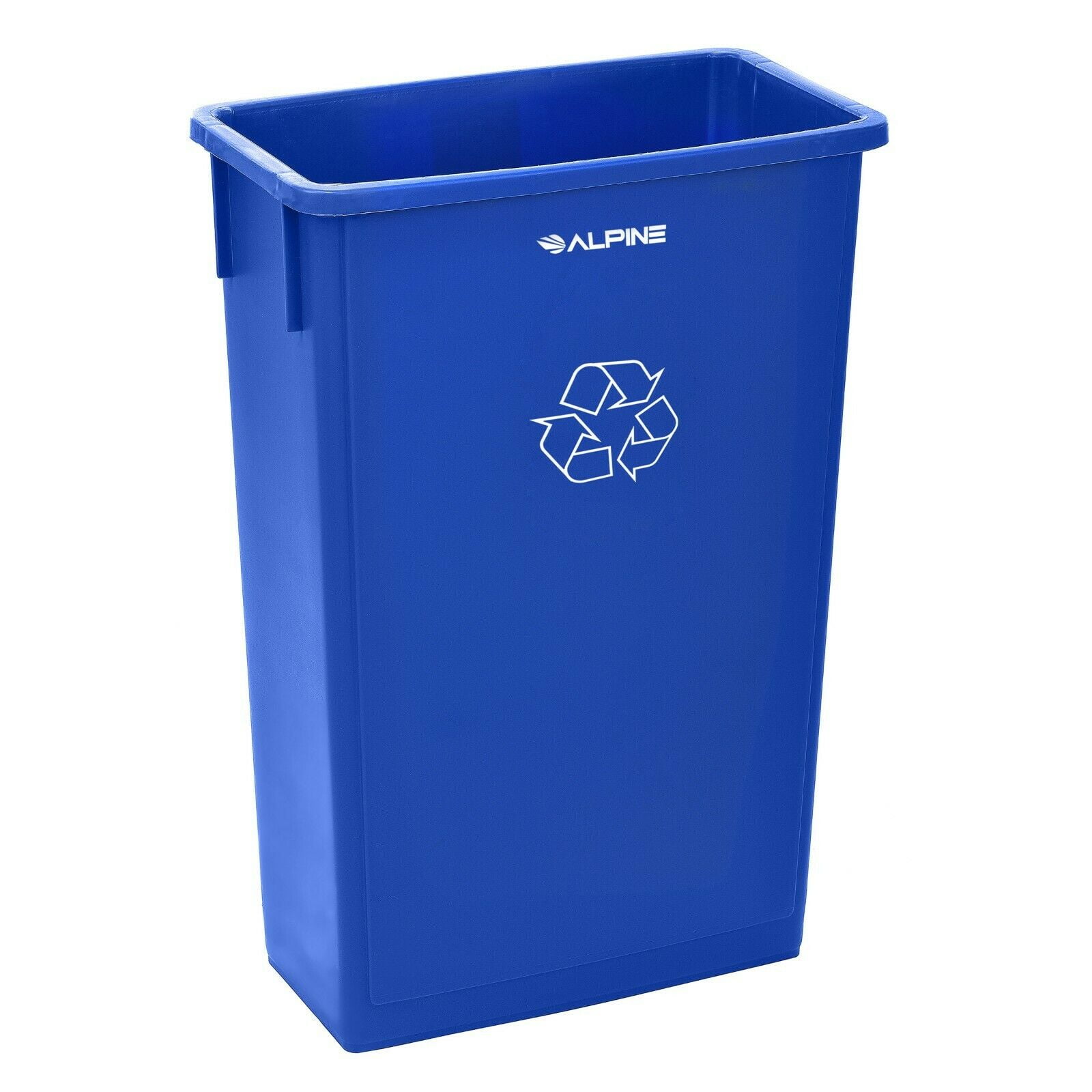 Alpine Industries Blue Trash Can Recycle Bin and Drop Slot Lid ...