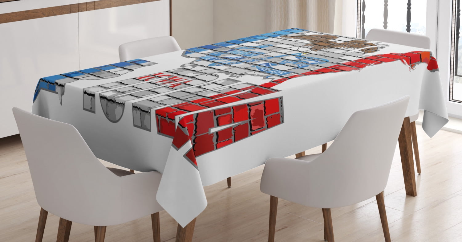 Iowa State Tablecloth, Iowa Map on a Brick Wall Illustration Font ...