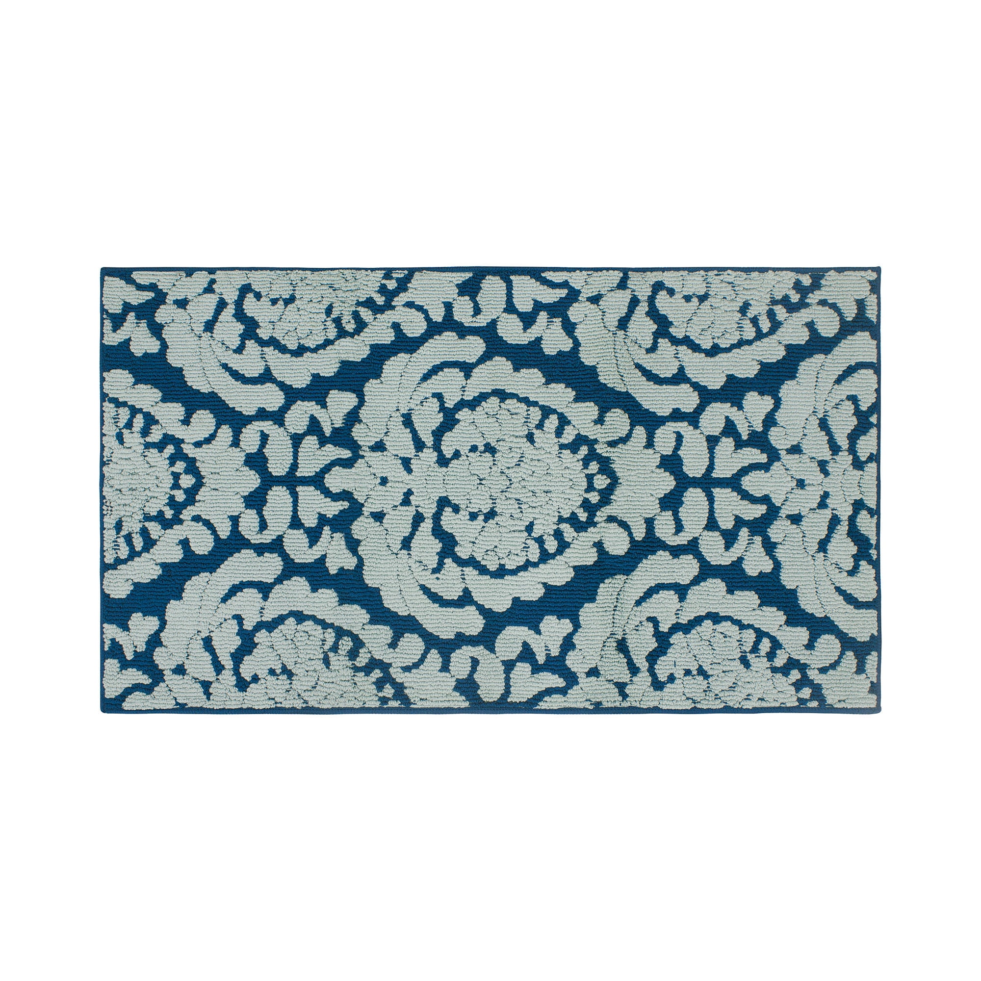 Jean Pierre Dominique 30 x 50 in. Loop Accent Rug, Peacock Blue/Mineral ...