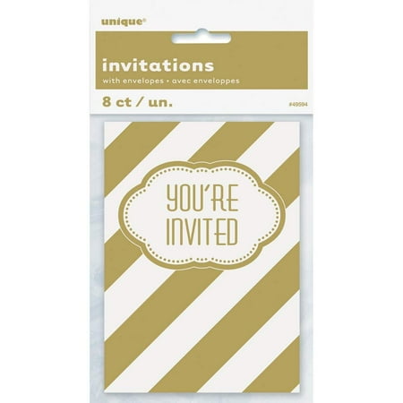 Golden Birthday Party Invitations, 8ct | Walmart Canada