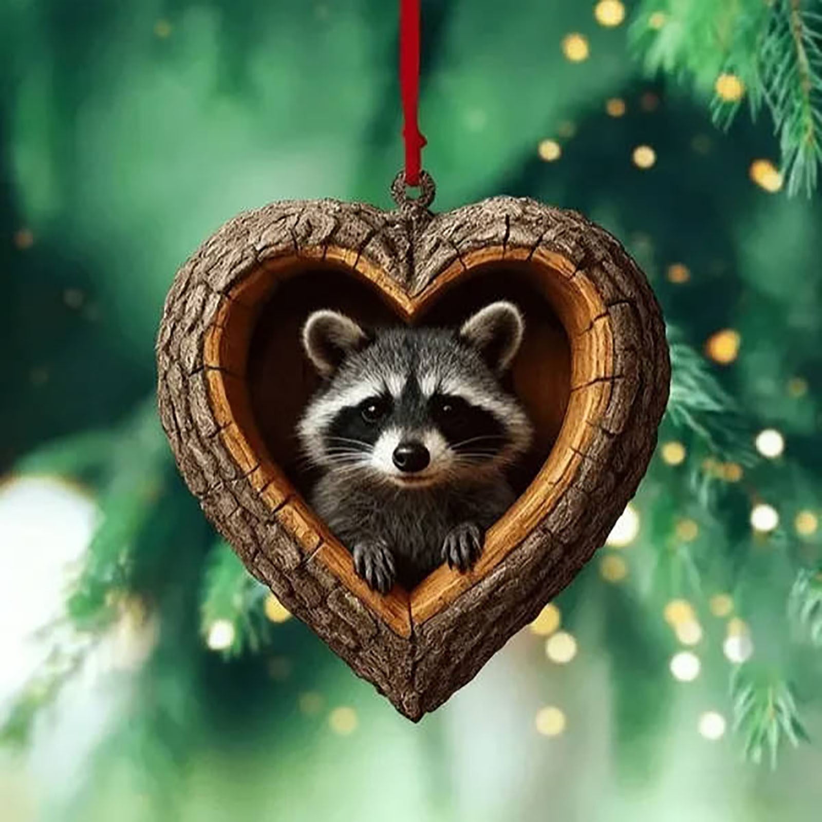Click here for Meggemo Heart Shaped Tree Hole Animal Christmas Or... prices