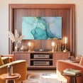 Abstract Teal TV Dust Cover 24 Inch, Blue Gold Marble Natural Stone ...