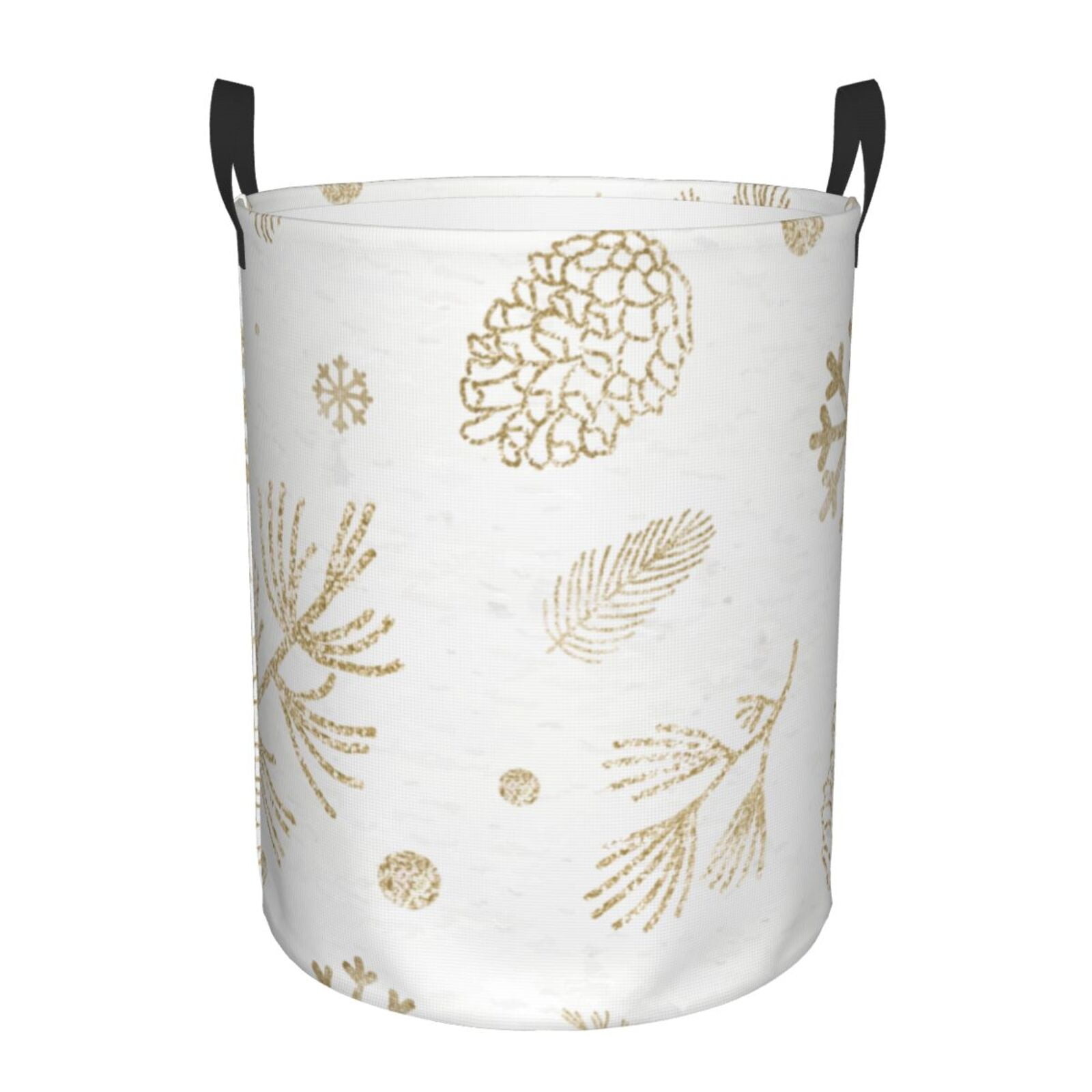 XMXT Collapsible Laundry Basket, Christmas Pine Leaf Line Drawing ...