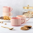 Thyme & Table Stacking Mugs 4 Pack Pink and White Lines 11.1 fl oz Stoneware - Walmart.com