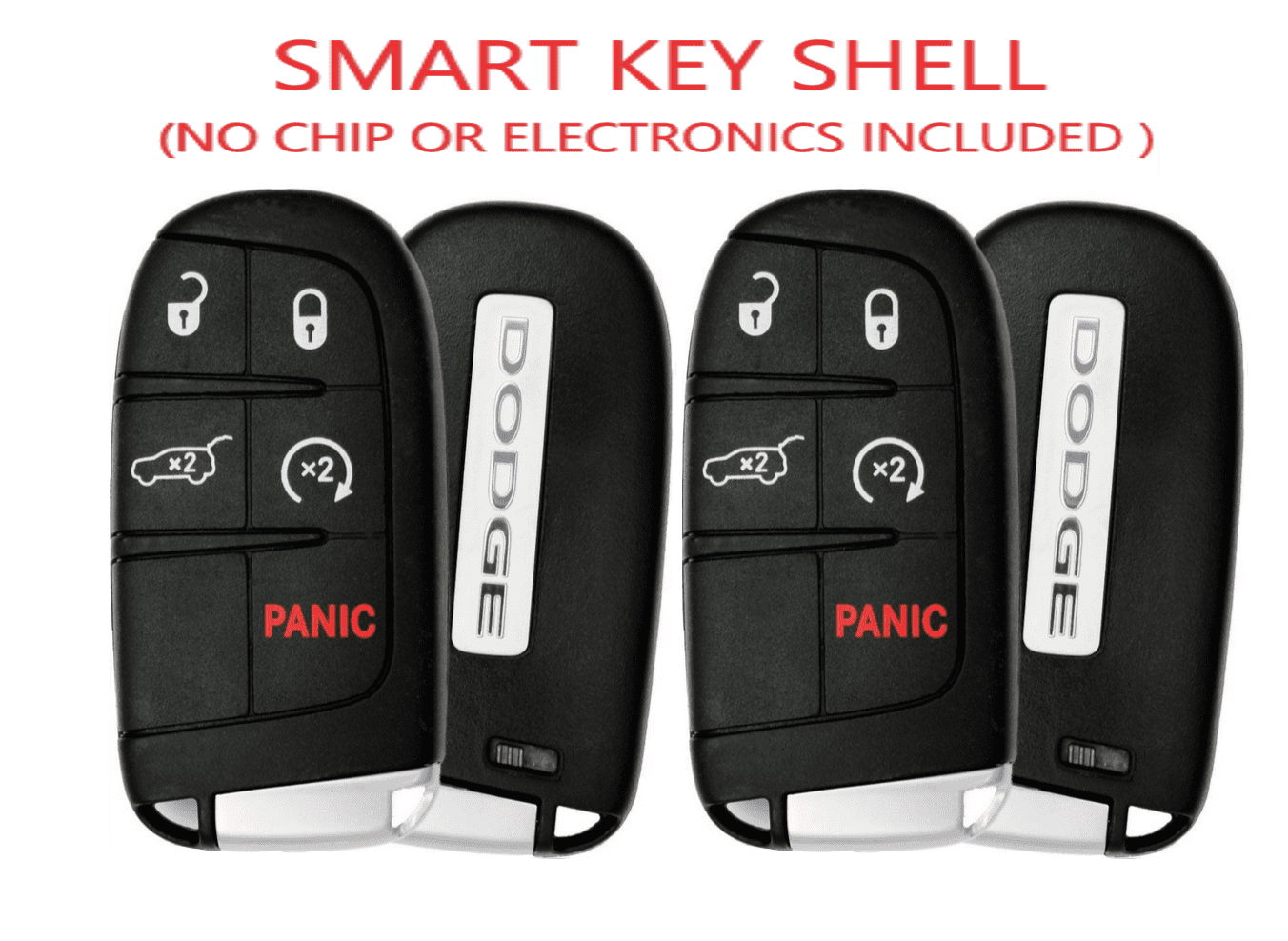 2 Replacement for Dodge 2014 - 2022 Durango Smart Key Fob Shell Case ...