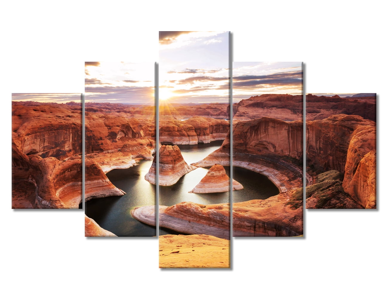 TISHIRON 5PCS Framed Canvas Wall Art Set,60"x40" Lake Powell Canvas Art ...