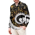 Chririnla Gold Music Note Piano T-shirt Formal Shirt Fashionable V-neck ...