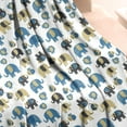 White Elephant Pattern Blanket,Comfortable Soft Flannel Throw Blanket ...