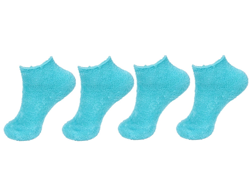 Women's Extra Large Super Aloe Infused Fuzzy Nylon Socks (4 Pairs ...