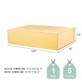 JINMING Large Gold Gift Box, Sturdy Shirt Box for Wrapping Gifts, 13x9 ...