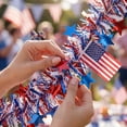 6.5 Feet Patriotic Tinsel Garland with Mini Flags for 2026 Anniversary ...