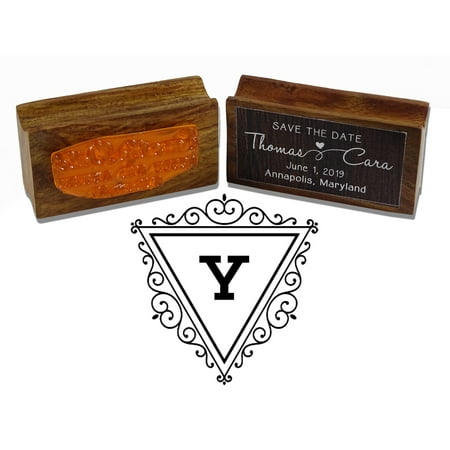 Printtoo Inverted Triangle Swirl Border Letter Y Monogram Wood Mounted ...