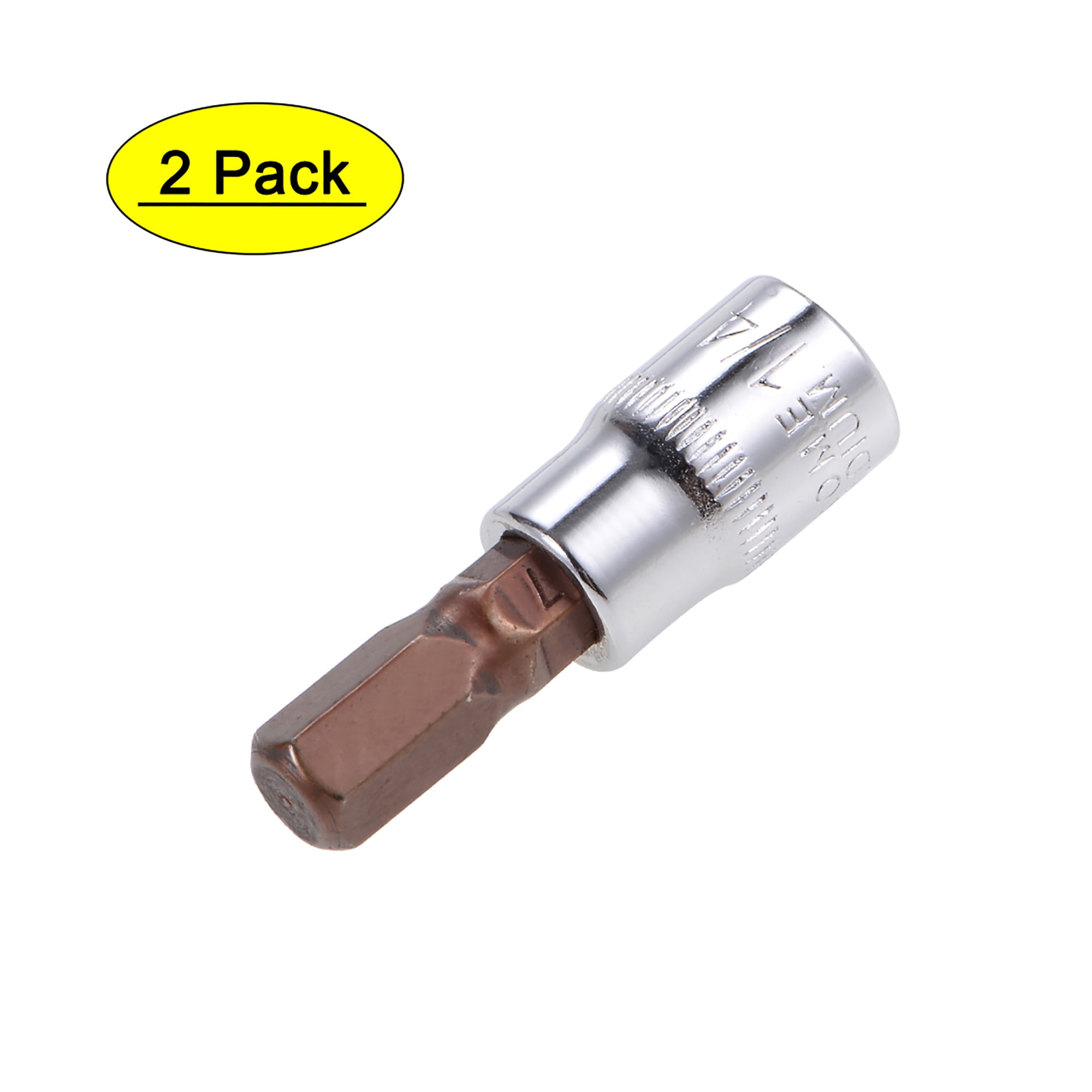 Uxcell 1/4" Drive x 7mm/ 0.28" Standard Metric Hex Bit Socket, S2 & CrV ...