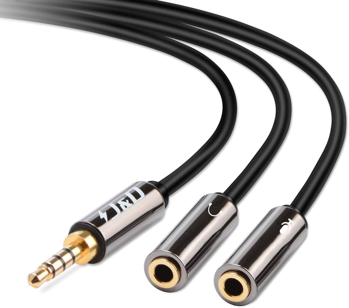 3.5 mm to 2 X 3.5 mm Cable, J&D Gold-Plated [Copper Shell] [Heavy Duty ...