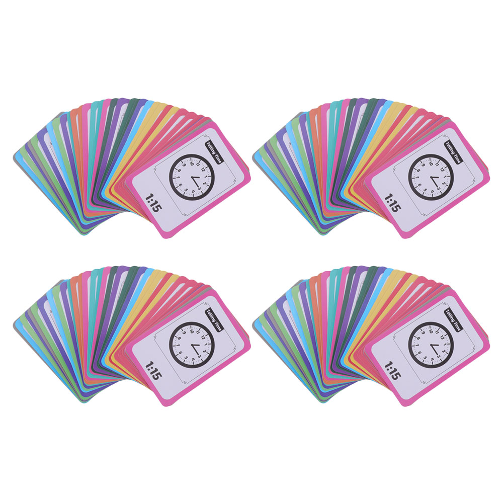 4 Boxes Telling Time Flash Cards Educational Learning Toys Telling Time ...