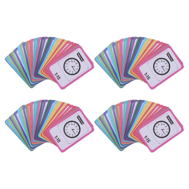 4 Boxes Telling Time Flash Cards Educational Learning Toys Telling Time ...
