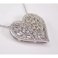 2Ct Round Cut Simulated Diamond Cluster Women Heart Pendant 14K White ...