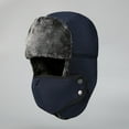 Pilot Hat Ushanka Men's Winter Trapper Hat with Windproof Mask-Russian ...