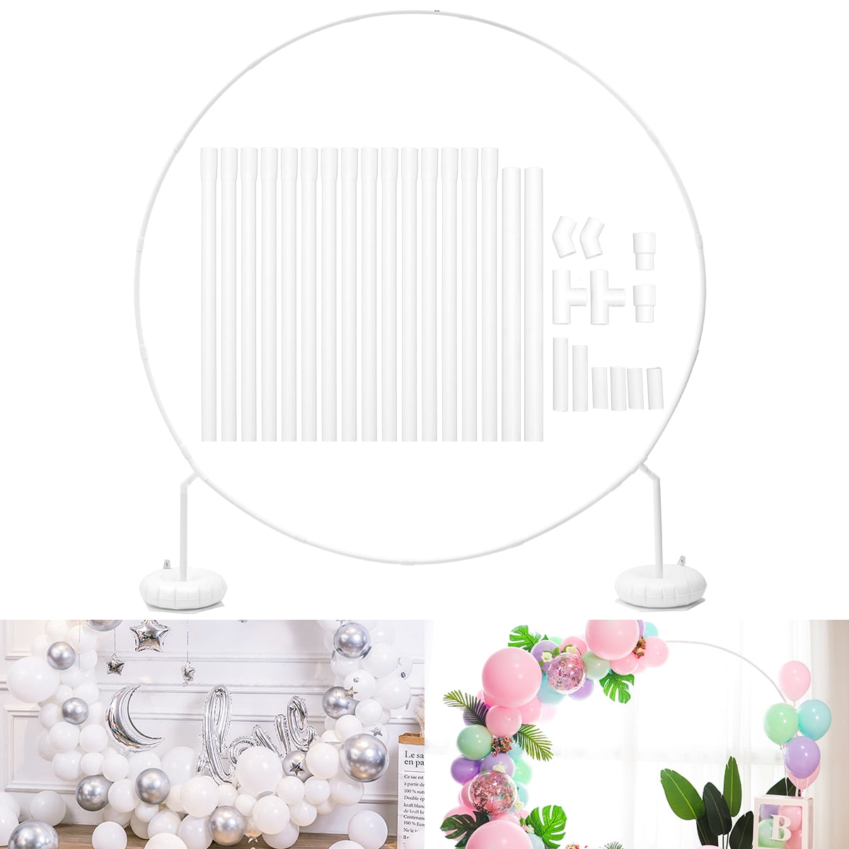 Pluokvzr Balloon Column Stand Round Circle Frame Balloon Arch Stand Kit ...