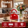 Uscover Hearty Red Red Tea Kettle for Stove Top,2.64QT Whistling Water ...