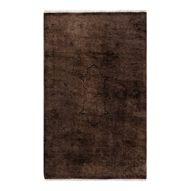 Hand-Knotted Wool Overdyed Contemporary Brown Area Rug 8' 3" x 11' 6 ...