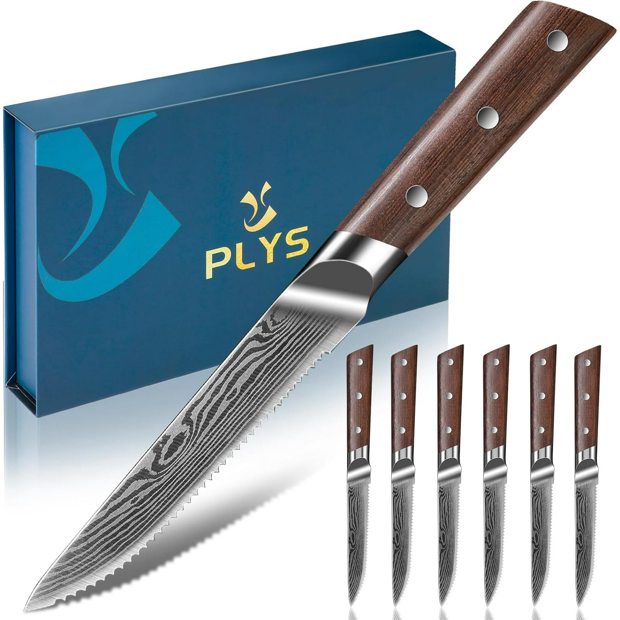 Click here for Plys Steak Knives Set Of 6-4.5 Inch Premium Serrat... prices