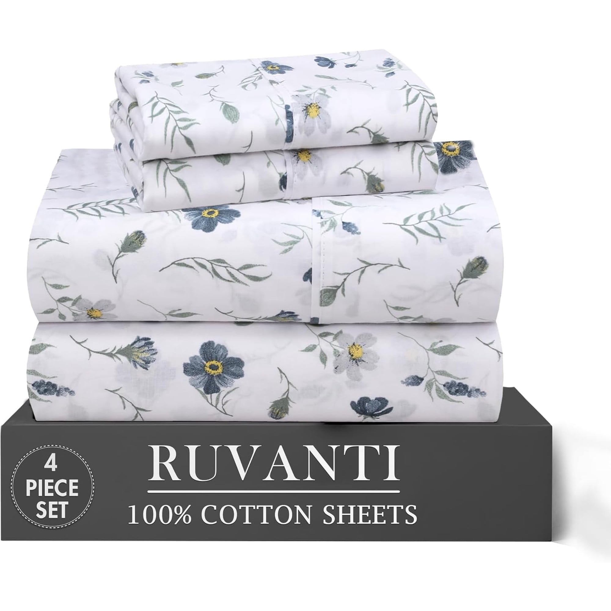 Click here for Ruvanti 4 Pcs Cotton Sheets - 100 Natural Cotton S... prices