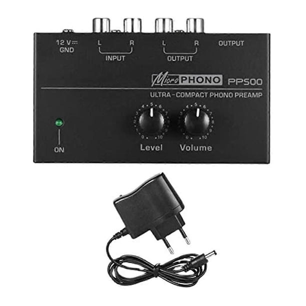 PP500 Ultra-Compact Phono Preamp Pre Amp Preamplifier with Level Volume ...