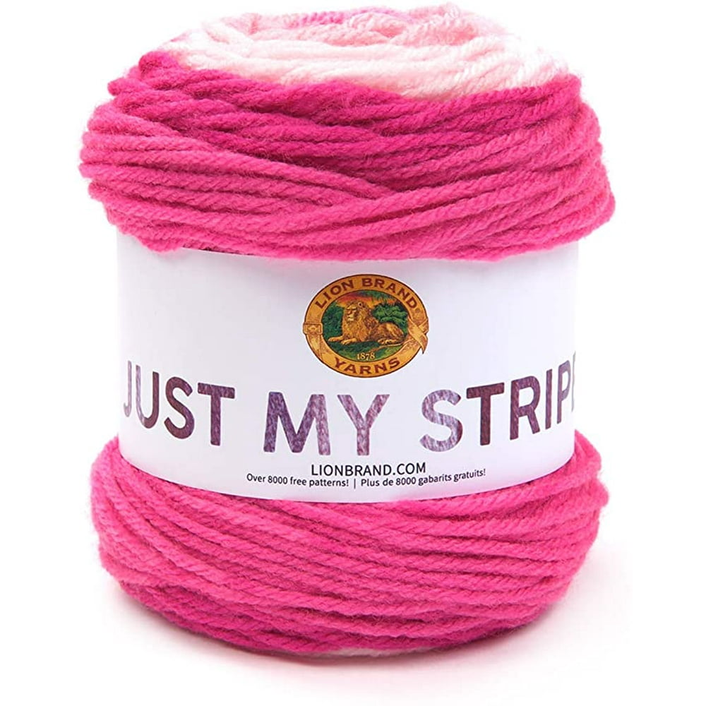 Lion Brand Yarn Just My Stripe Yarn, Cotton Candy - Walmart.com ...