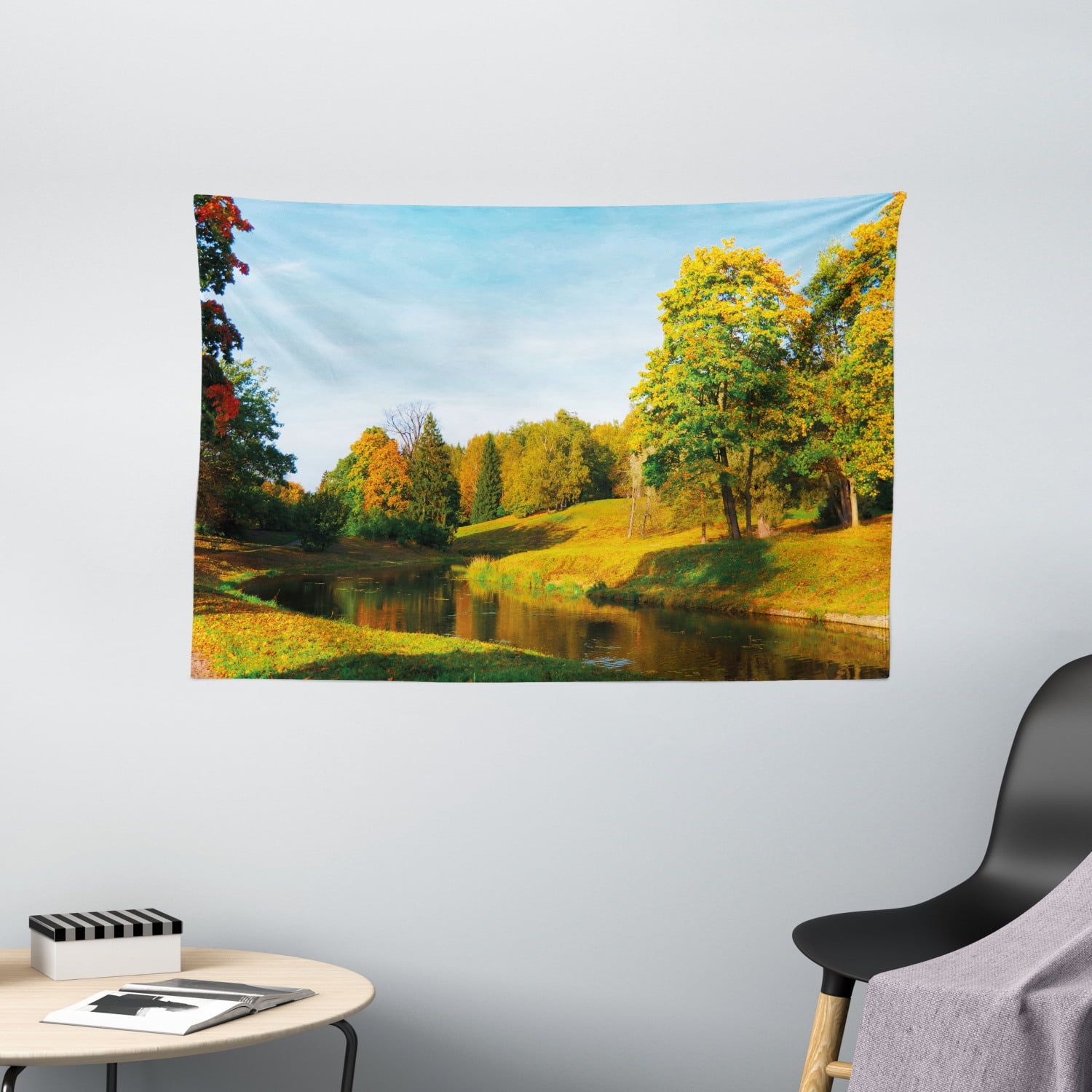 Landscape Tapestry, Scenery View Natural Forest Park with Trees and ...