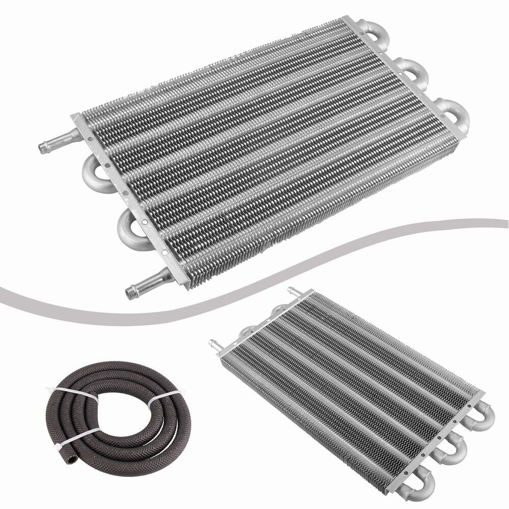 RASTP Silver 6 Row Aluminum Remote Transmission Oil Cooler Auto-Manual ...