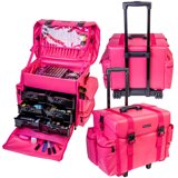 SHANY Makeup Artist Soft Rolling Trolley Cosmetic Case with Free Set of ...