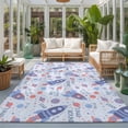 5'x7' Area Rugs, Blue Rocket Indoor Outdoor Area Rug for Living Room ...