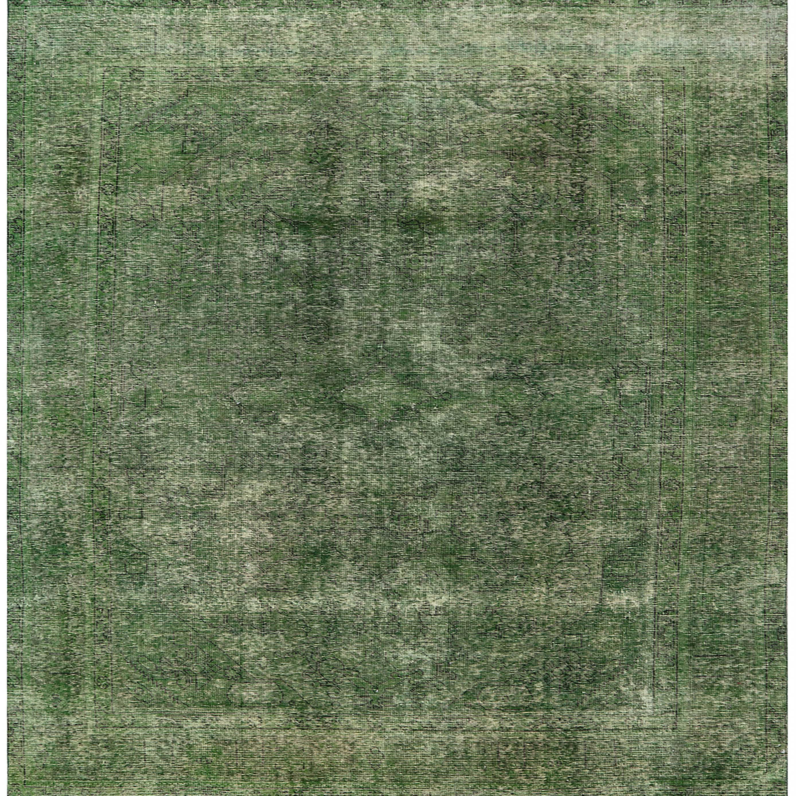 Ahgly Company Indoor Square Mid-Century Modern Green Oriental Area Rugs ...