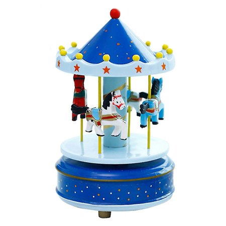 Miman Romantic Carousel Horse Music Box Toy Artistic Wooden Carousel ...