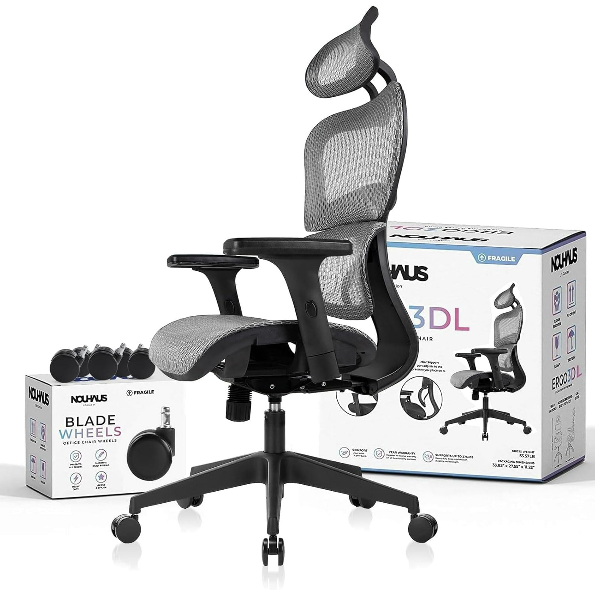 Click here for Nouhaus Ergo3dl Ergonomic High-Back Mesh Office Ch... prices