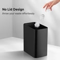 2.1 Gallon Black Metal Slim Trash Can for Bathroom Bedroom Office Under ...