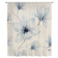 Blue Floral Sheer Curtains 108 Inches Extra Long for Living Room ...