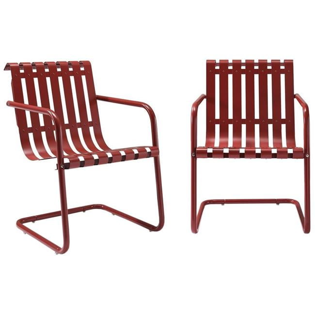 Gracie Retro Metal Outdoor Spring Chair - Coral Red - Walmart.com