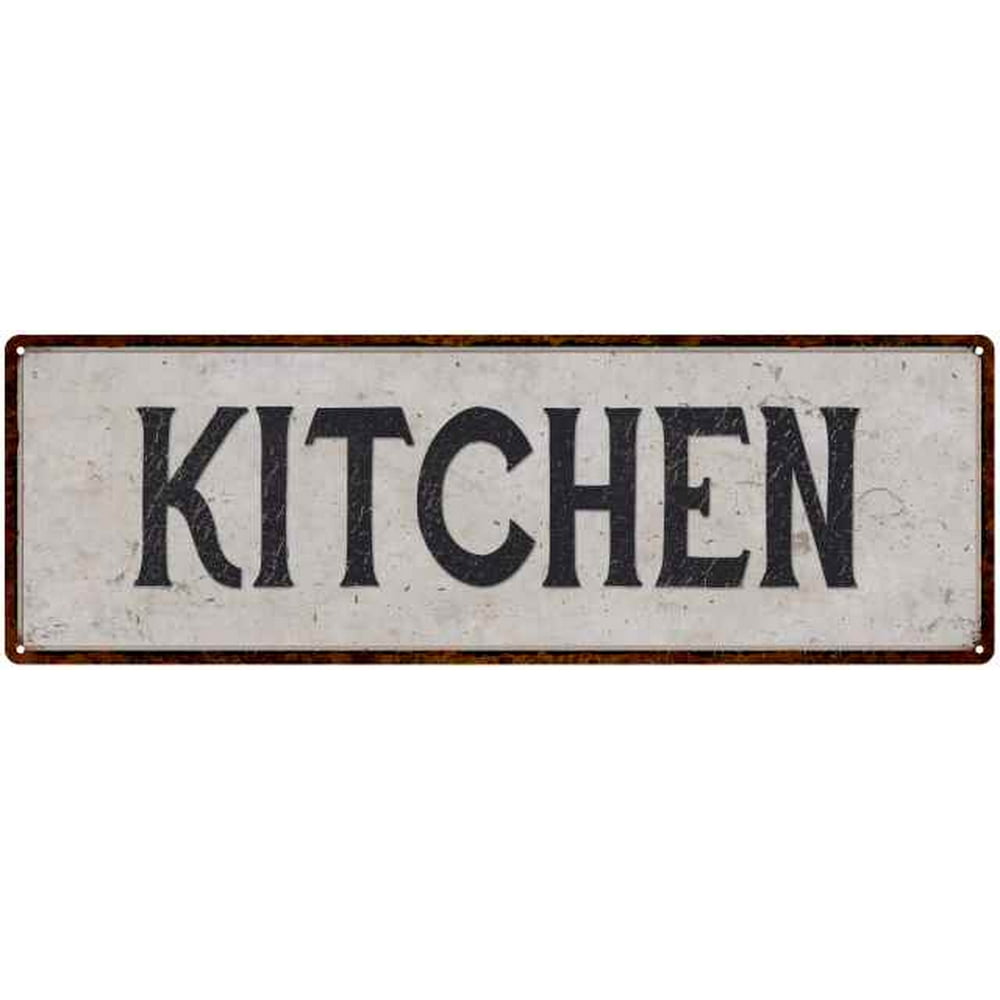 Kitchen Vintage Look Reproduction Black on White 6x18 Metal Sign ...