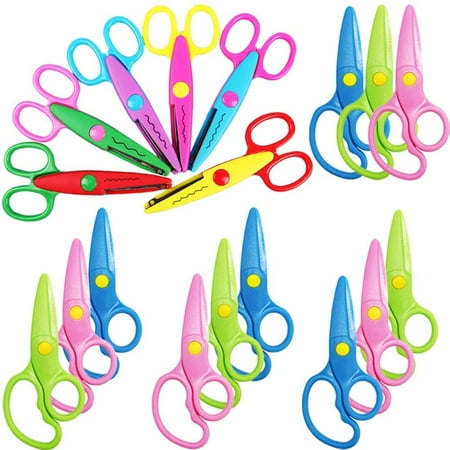 18 Pcs Plastic Child-Safe Scissor Set Preschool Training Scissors ...